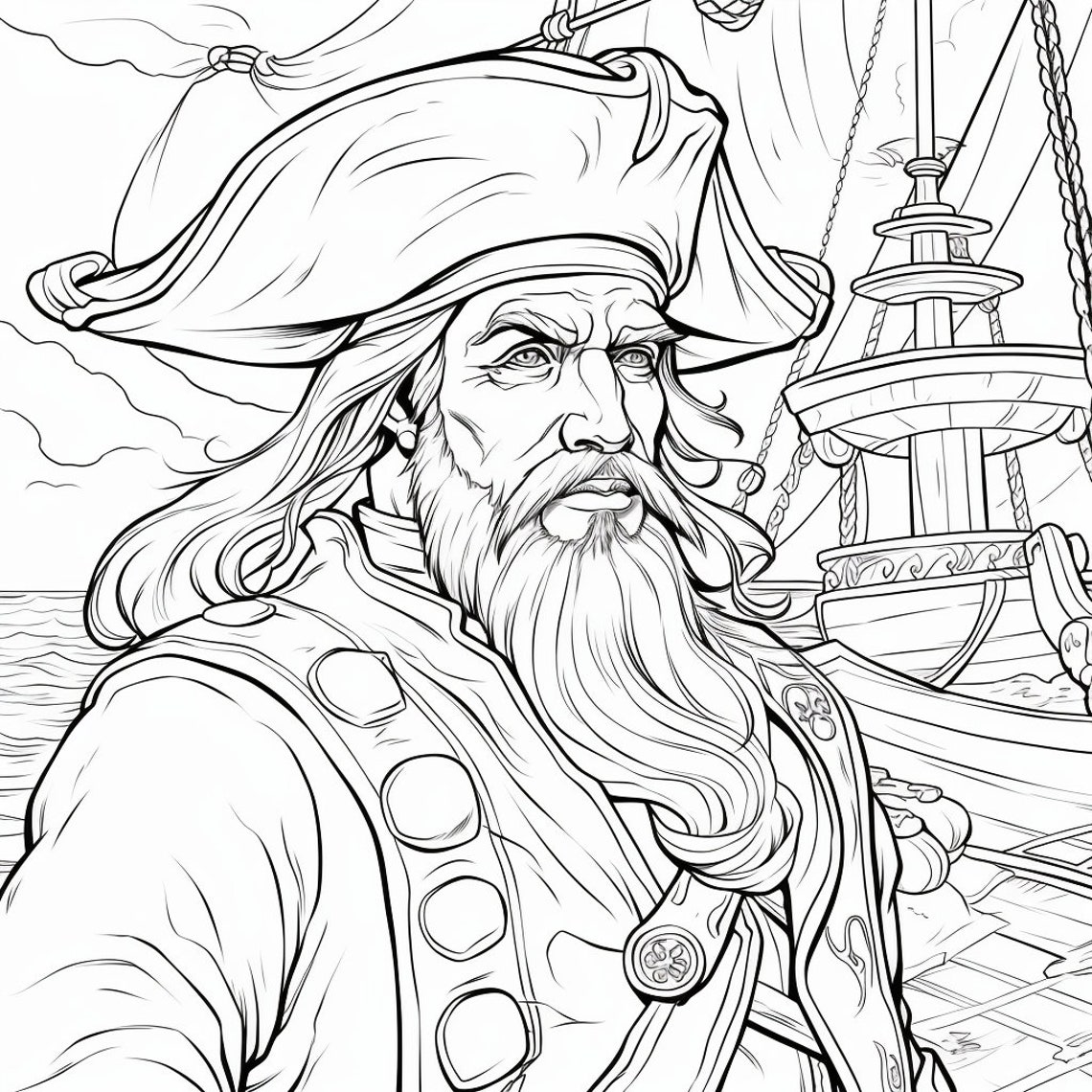 30 Pirate Coloring Book Pages, Coloring Pages for Kids and Adults ...