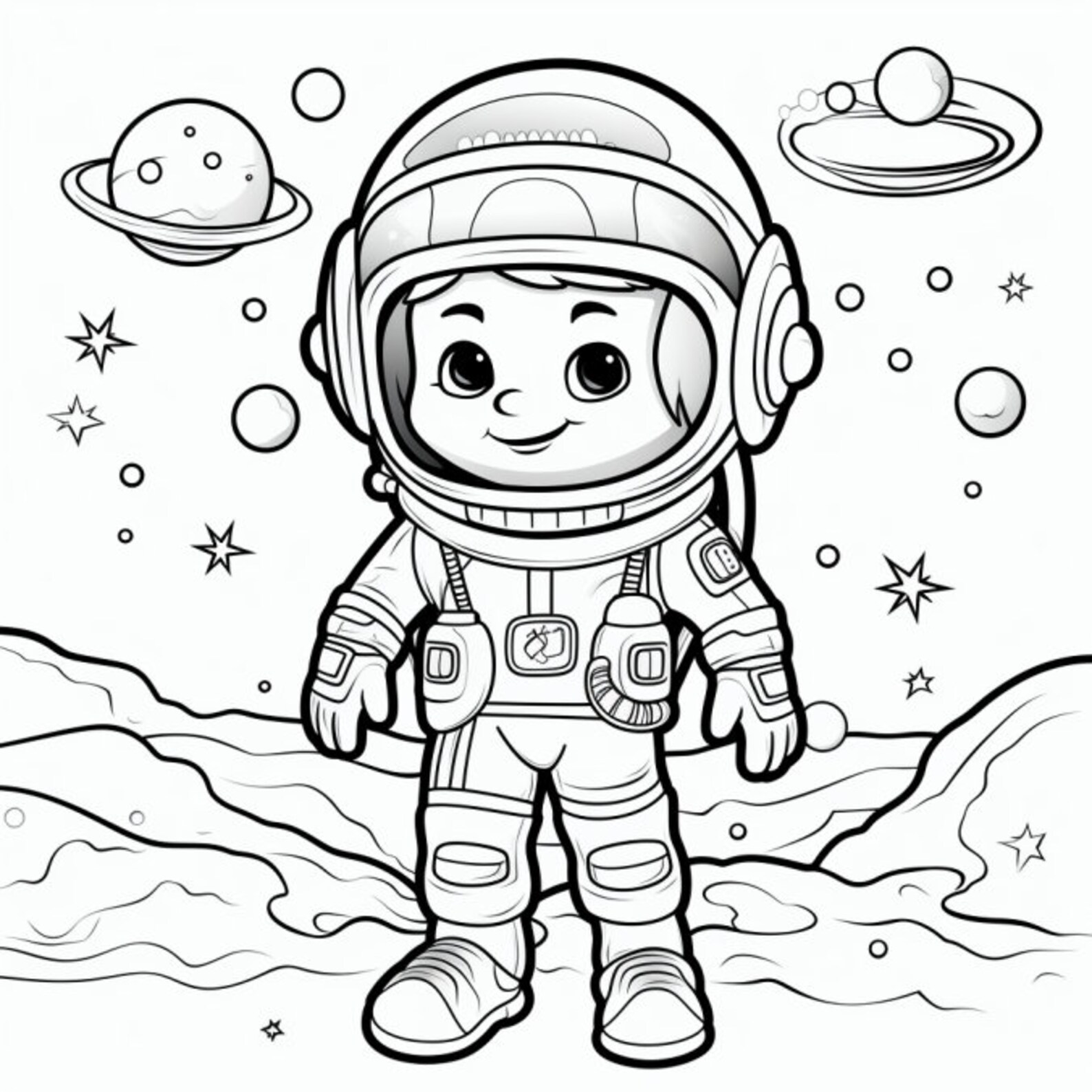 24 Space Planets Coloring Pages: Grayscale for Kids & Adults (PDF ...