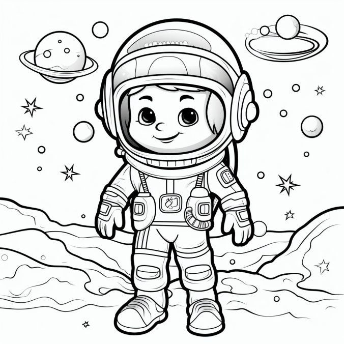 24 Space Planets Coloring Pages: Grayscale for Kids & Adults (PDF ...