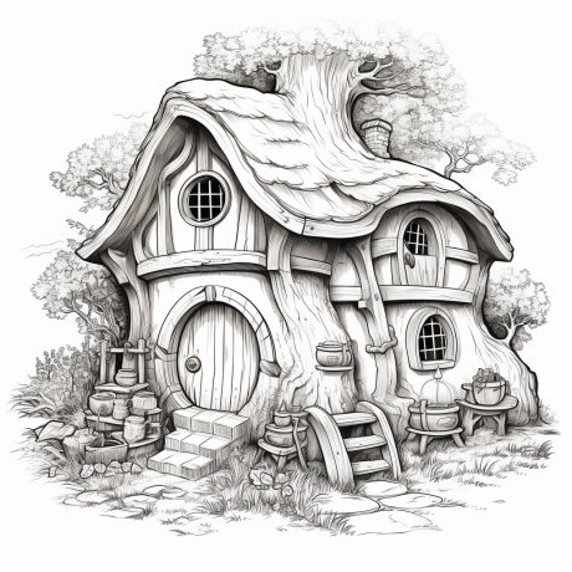 35 Cozy Cottage Coloring Book Pages, Coloring Pages for Kids and Adults ...