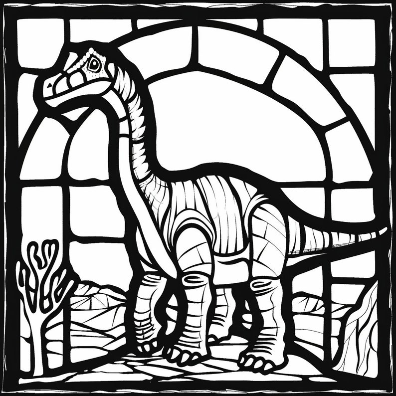 Dinosaur Coloring Book: 30 Grayscale Pages for Kids & Adults (PDF ...