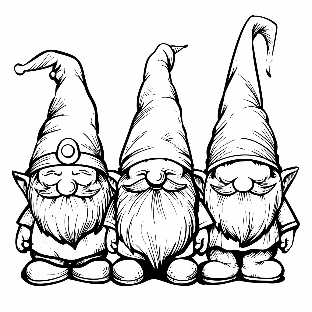 40 Cute Gnome Coloring Book Pages, Coloring Pages for Kids and Adults ...