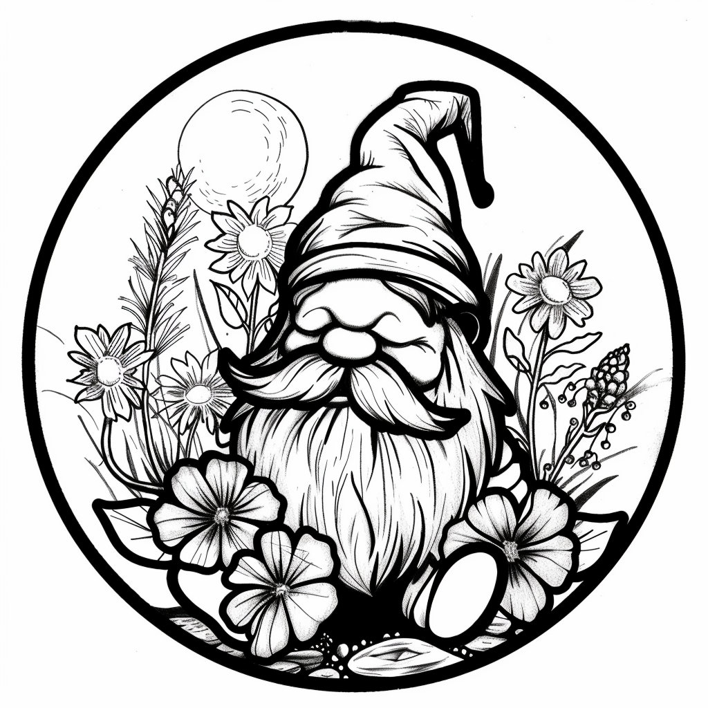 40 Cute Gnome Coloring Book Pages, Coloring Pages for Kids and Adults ...
