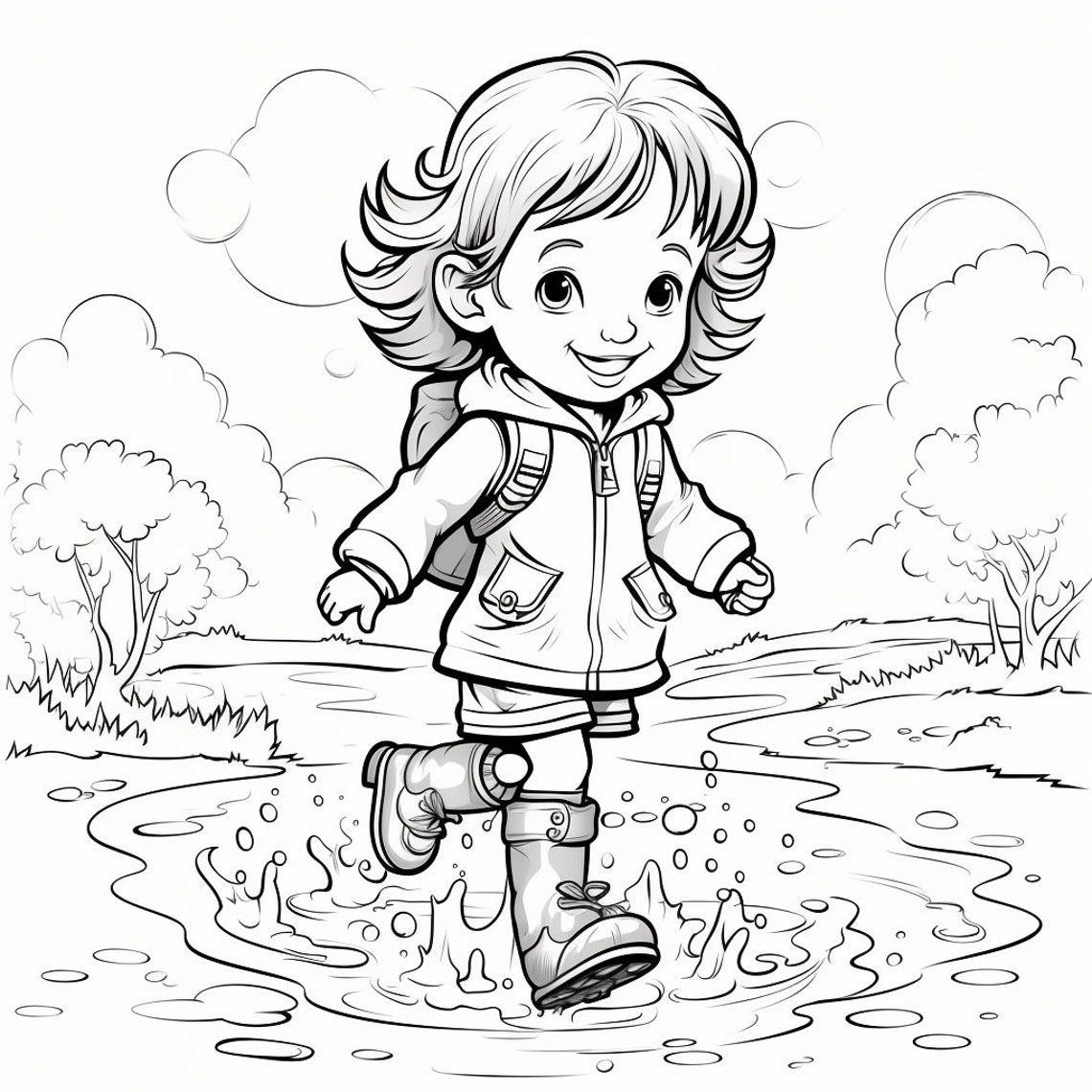 20 Rainy Day Coloring Book Pages, Coloring Pages for Kids and Adults ...