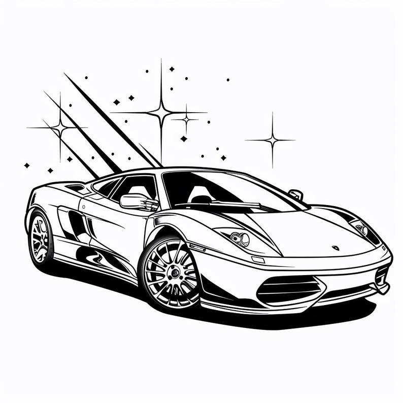 30 Cool Car Coloring Book Pages, Coloring Pages for Kids and Adults ...