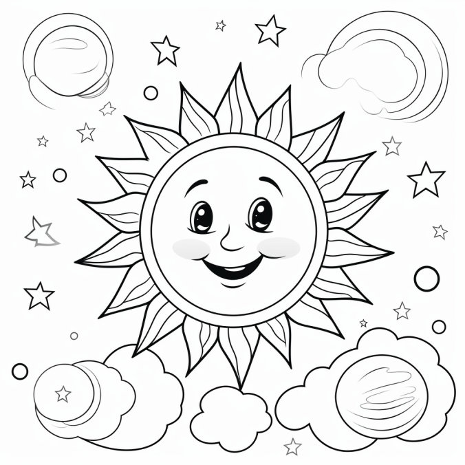 24 Space Planets Coloring Pages: Grayscale for Kids & Adults (PDF ...