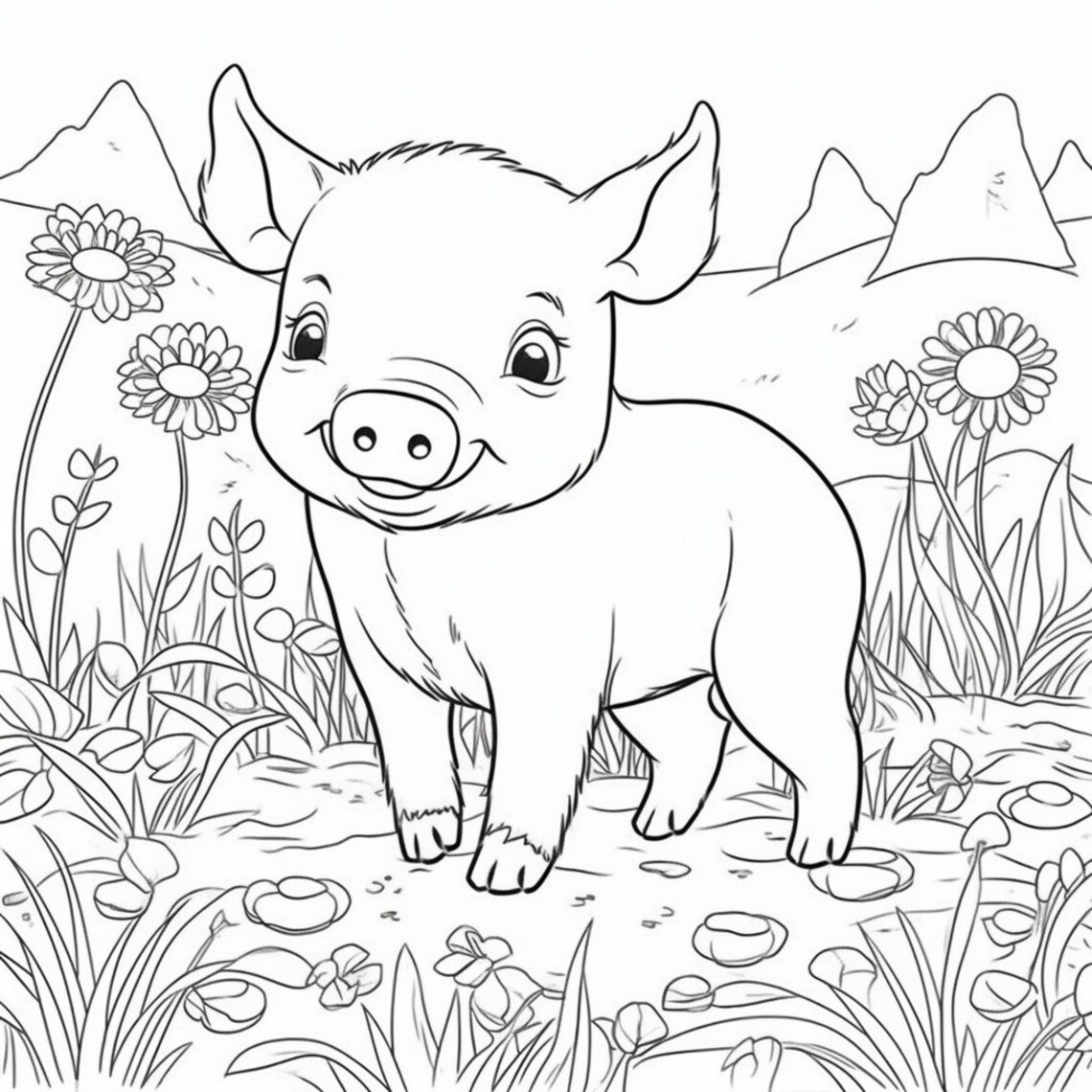11 Cute Farm Animals Coloring Book Pages, Coloring Pages for Kids and ...