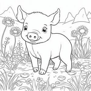 11 Cute Farm Animals Coloring Book Pages, Coloring Pages for Kids and ...