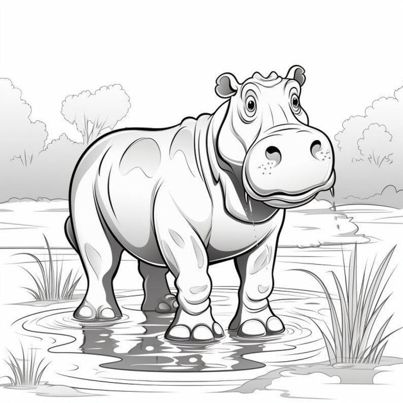 Jungle Animals Coloring Book: 35 Grayscale Pages (PDF Printable) - Etsy