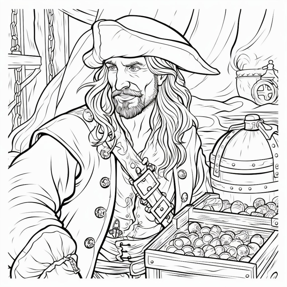 30 Pirate Coloring Book Pages, Coloring Pages for Kids and Adults ...