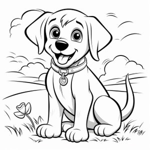 Friendly Dogs Coloring Book: 40 Cartoon Dog Pages (PDF Printable) - Etsy