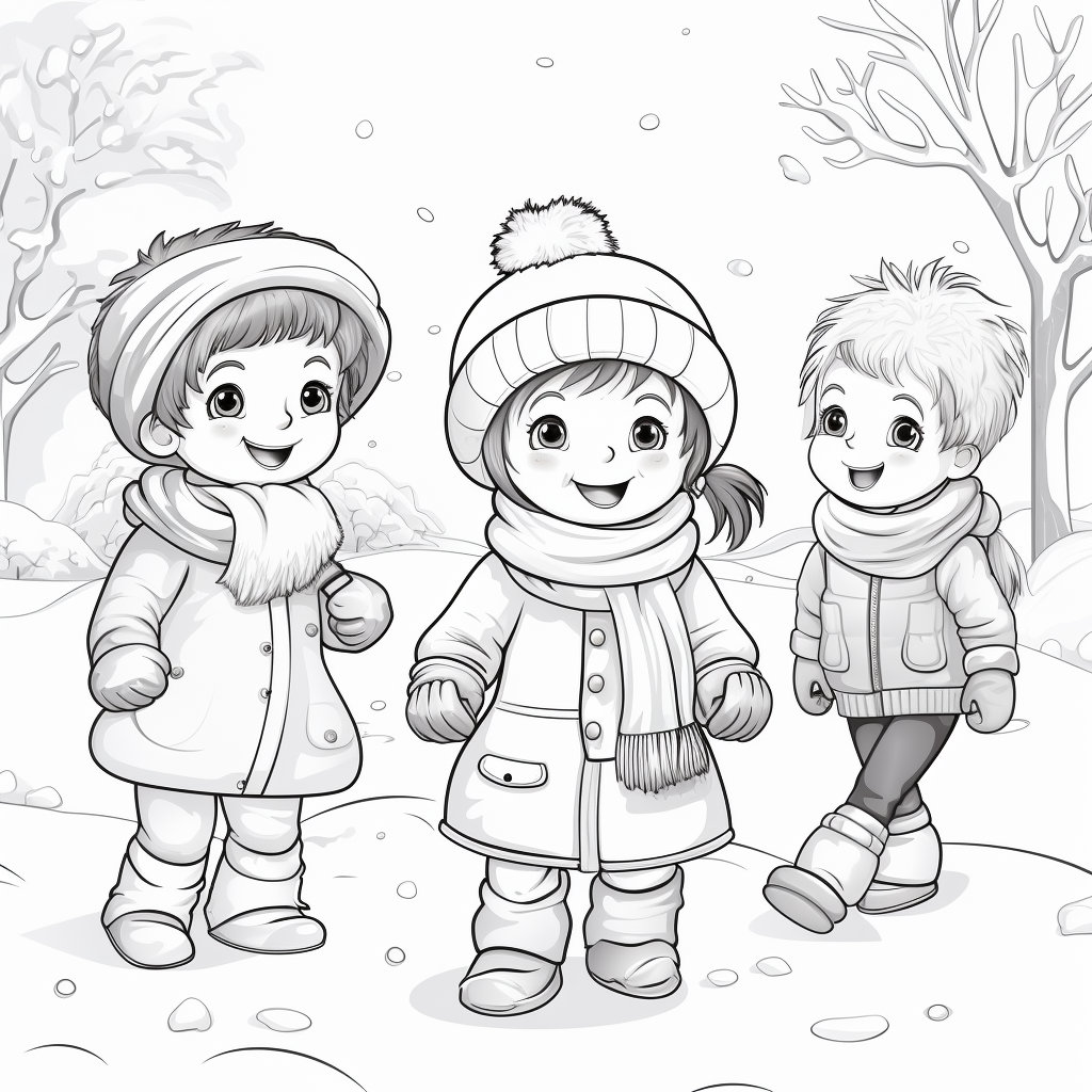 Snow Day Coloring Book: 25 Grayscale Pages (PDF Printable) - Etsy