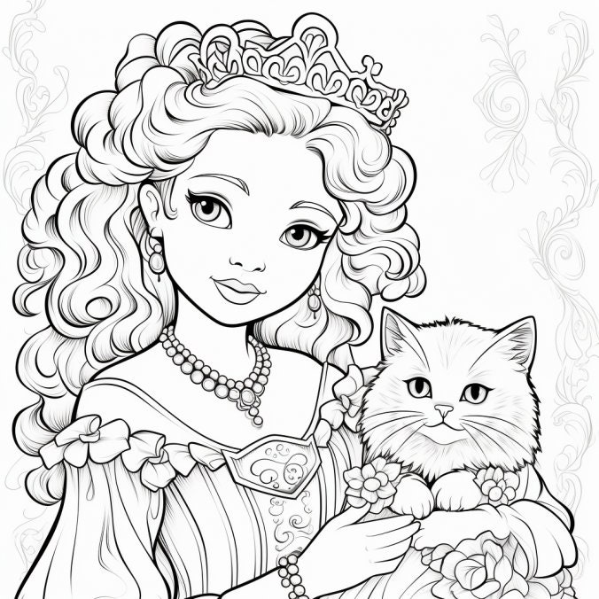 55 Princess Coloring Book Pages: Printable Art for Kids & Adults (PDF ...