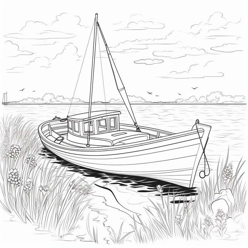 30 Boat Coloring Book Pages, Coloring Pages for Kids and Adults ...