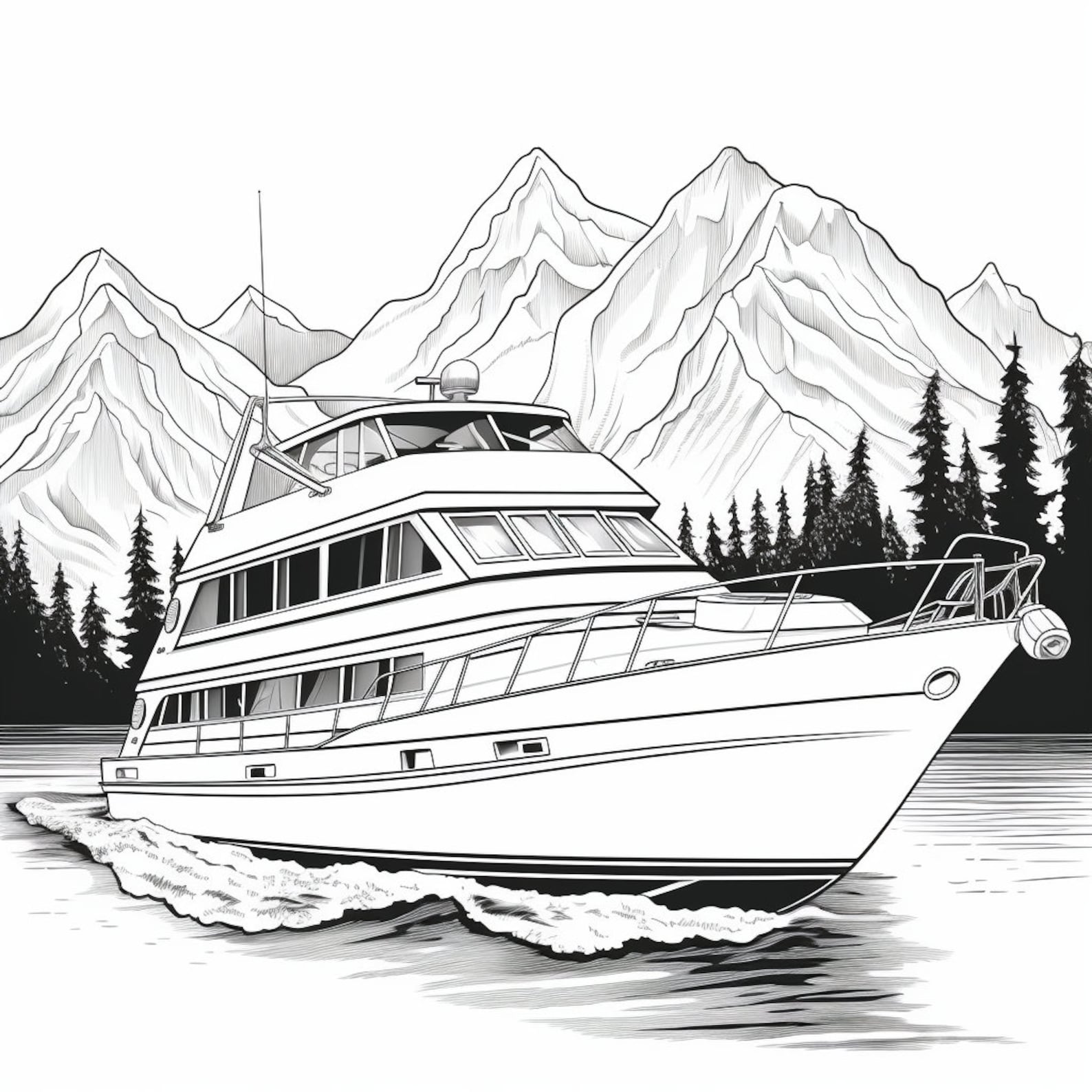 Boat Coloring Book: 30 Grayscale Pages for Kids & Adults (PDF Printable ...