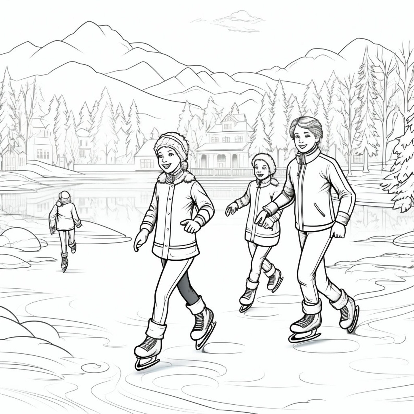 Snow Day Coloring Book: 25 Grayscale Pages (PDF Printable) - Etsy