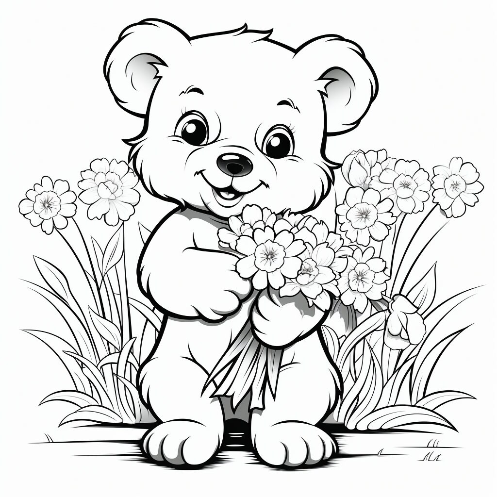 Brilliant Bears Coloring Book: 18 Grayscale Pages (PDF Printable) - Etsy