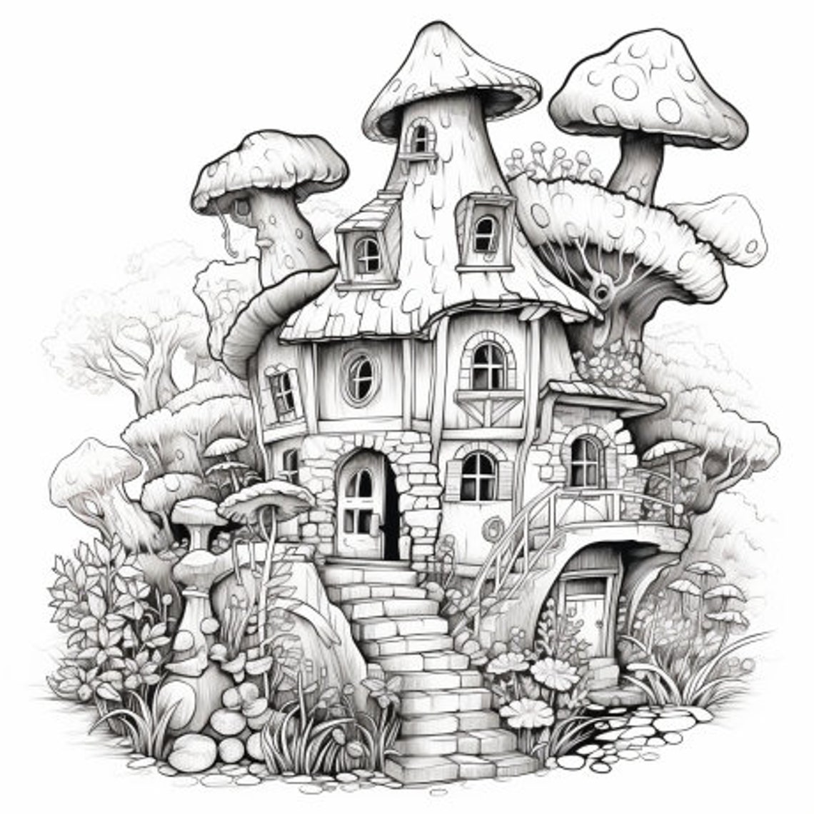 35 Cozy Cottage Coloring Book Pages, Coloring Pages for Kids and Adults ...