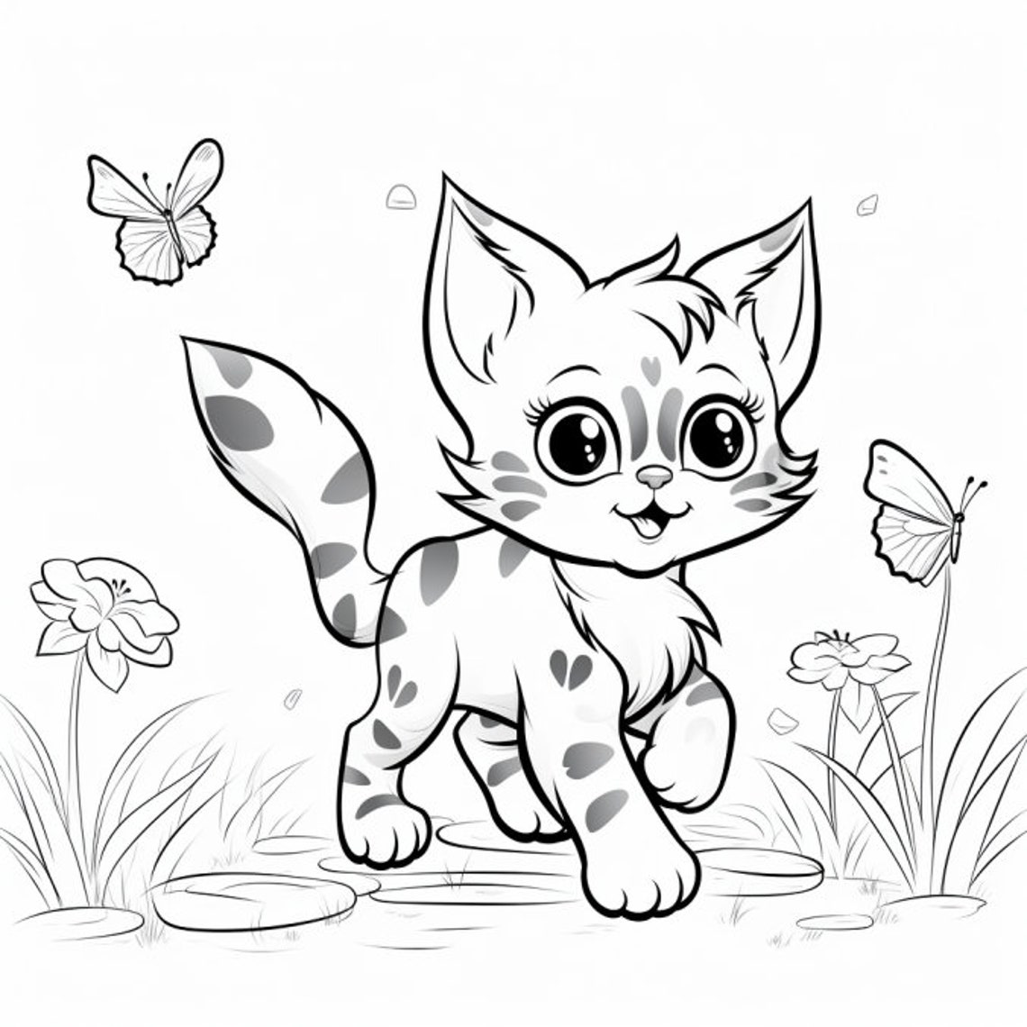 25 Friendly Cats Coloring Book Pages, Coloring Pages for Kids and ...
