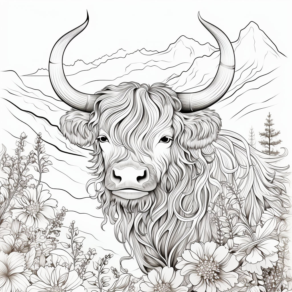 15 Highland Cow Coloring Book Pages, Coloring Pages for Kids and Adults ...