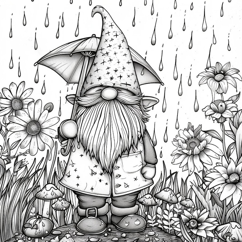 40 Cute Gnome Coloring Book Pages, Coloring Pages for Kids and Adults ...