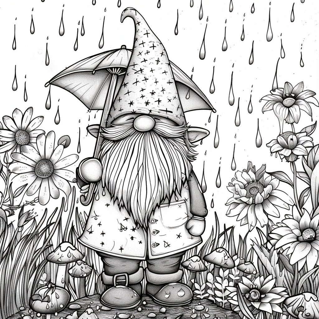 40 Cute Gnome Coloring Book Pages, Coloring Pages for Kids and Adults ...