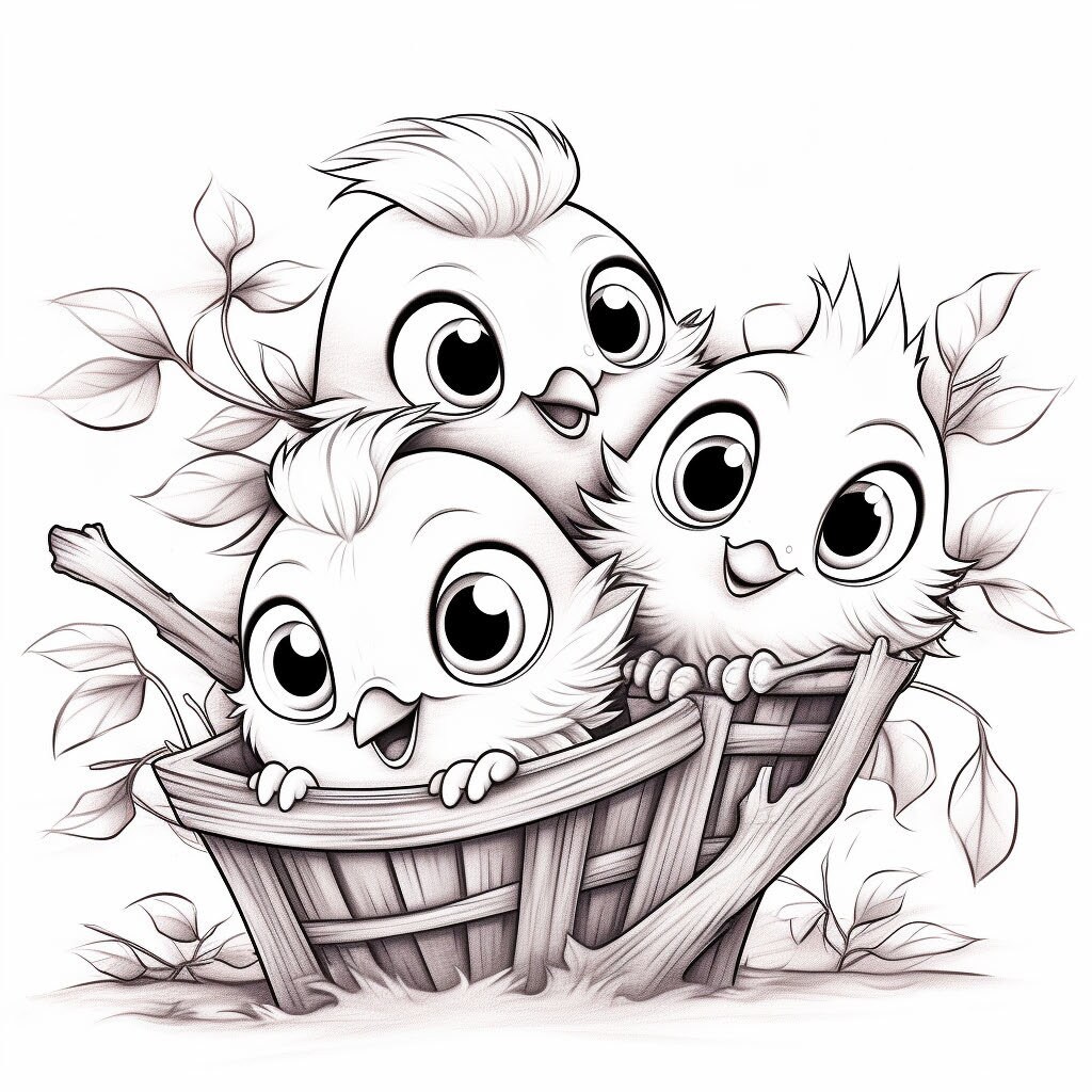 20 Baby Birds Coloring Book Pages, Coloring Pages for Kids and Adults ...