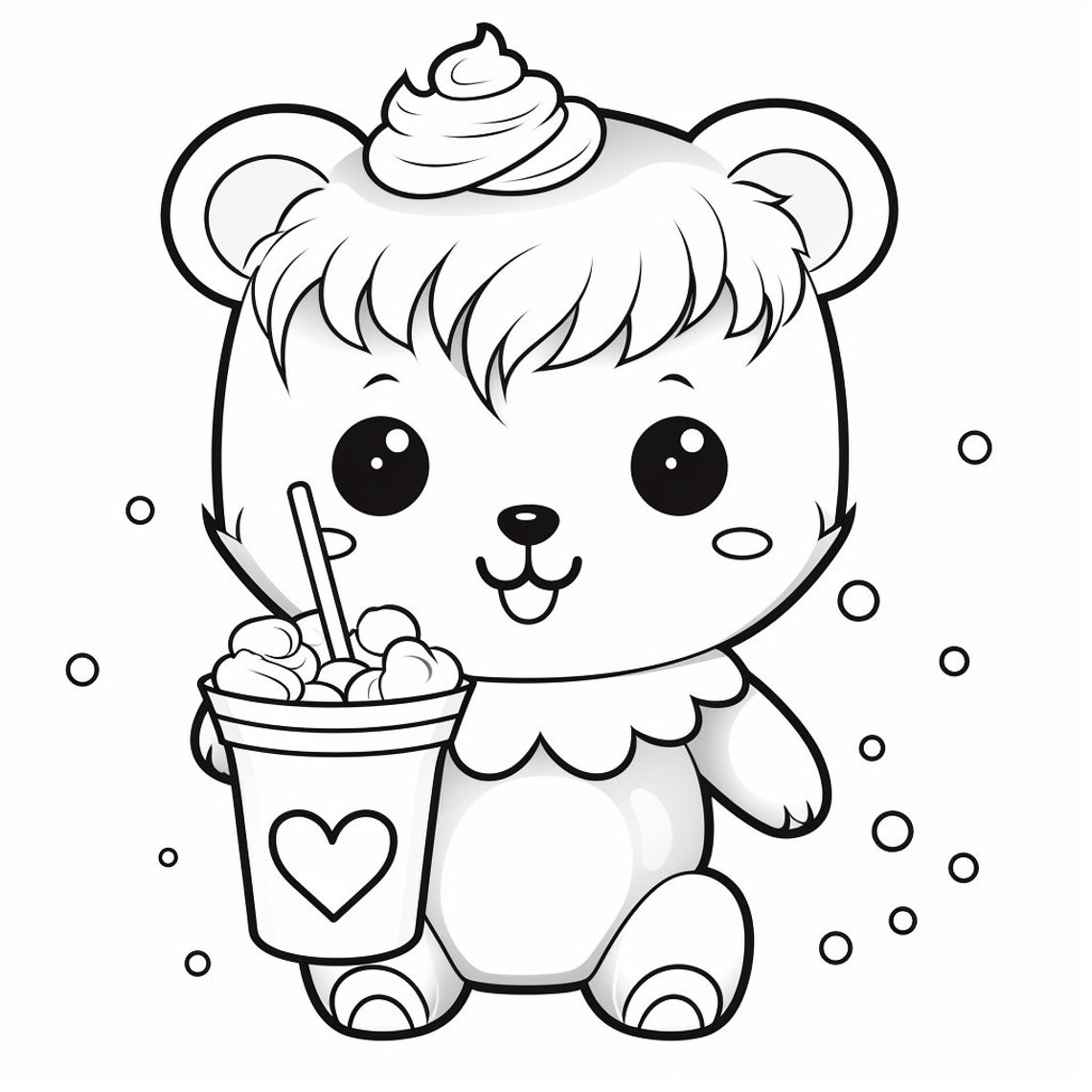 29 Kawaii Coloring Book Pages, Cute Coloring Pages for Kids and Adults ...