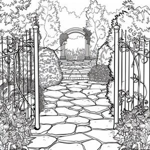40 Garden Coloring Book Pages, Coloring Pages for Kids and Adults ...