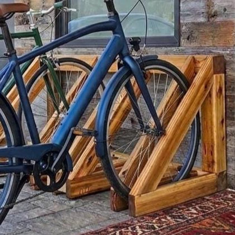 DIY Wooden Bike Rack Plans PDF | Bike Stand Woodworking Project ...
