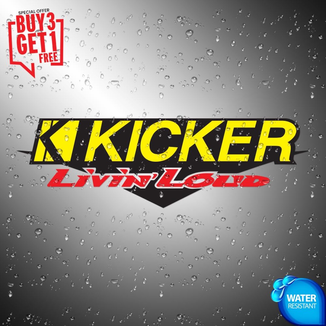2X Kicker Livin Loud | Sticker Decals Weather Proof Die-cut Decal ...