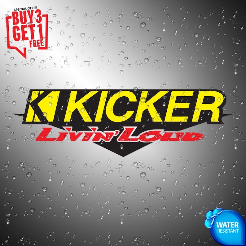 2X Kicker Livin Loud | Sticker Decals Weather Proof Die-cut Decal ...