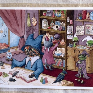 Alchemy Shop Cat Print - Etsy