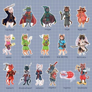 Video Game Inspired Costumed Cats Stickers - Etsy