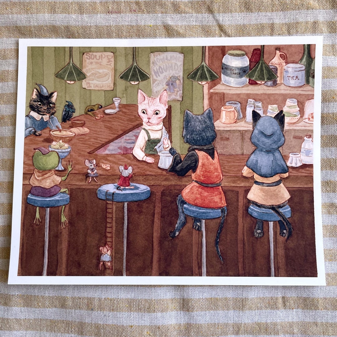 Bar Cats Print - Etsy