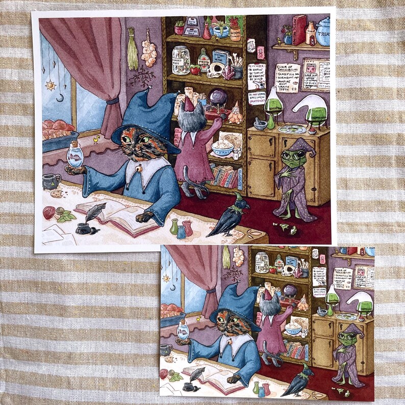 Alchemy Shop Cat Print - Etsy