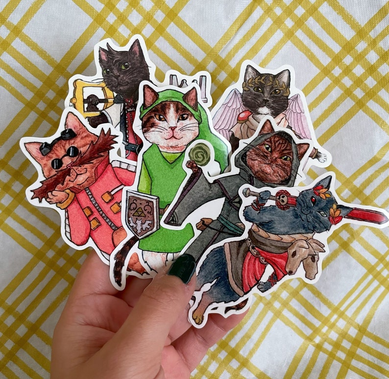 Video Game Inspired Costumed Cats Stickers - Etsy