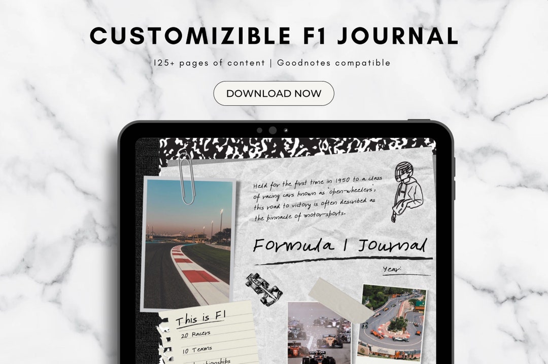 Reusable Digital Formula One Journal - Etsy