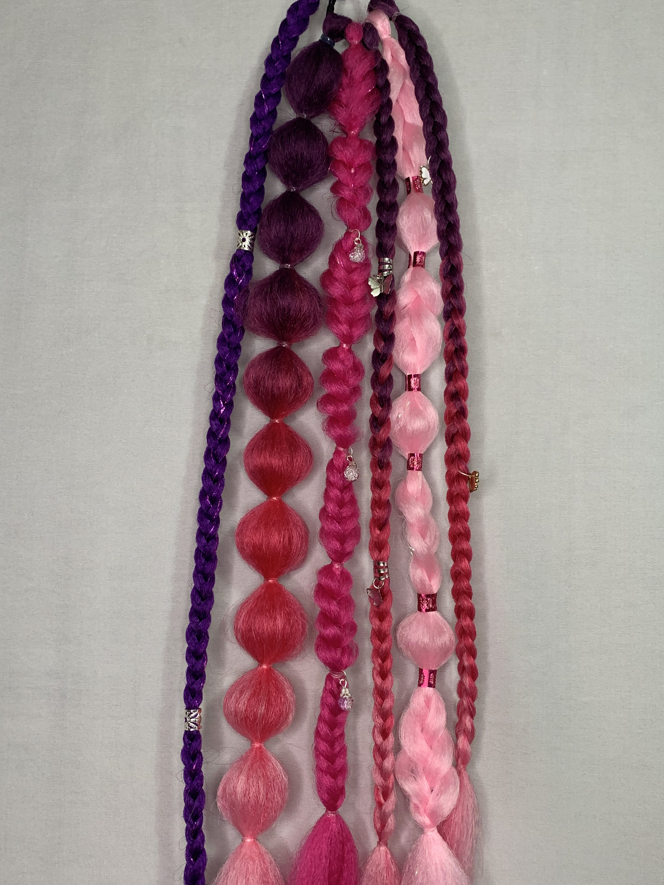 Pink/purple Colorful Tie-in Braid Extensions - Etsy