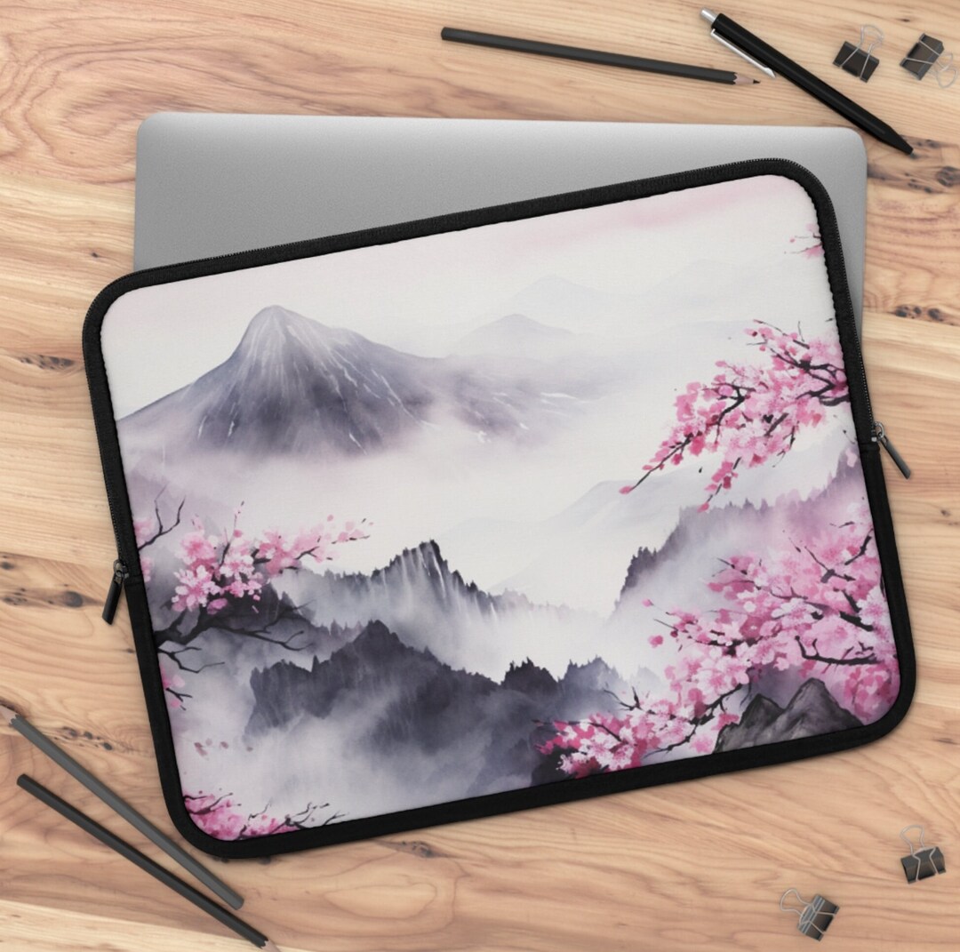 Japanese Cherry Blossom Laptop Bag, MacBook Sleeve, Personalized Laptop ...