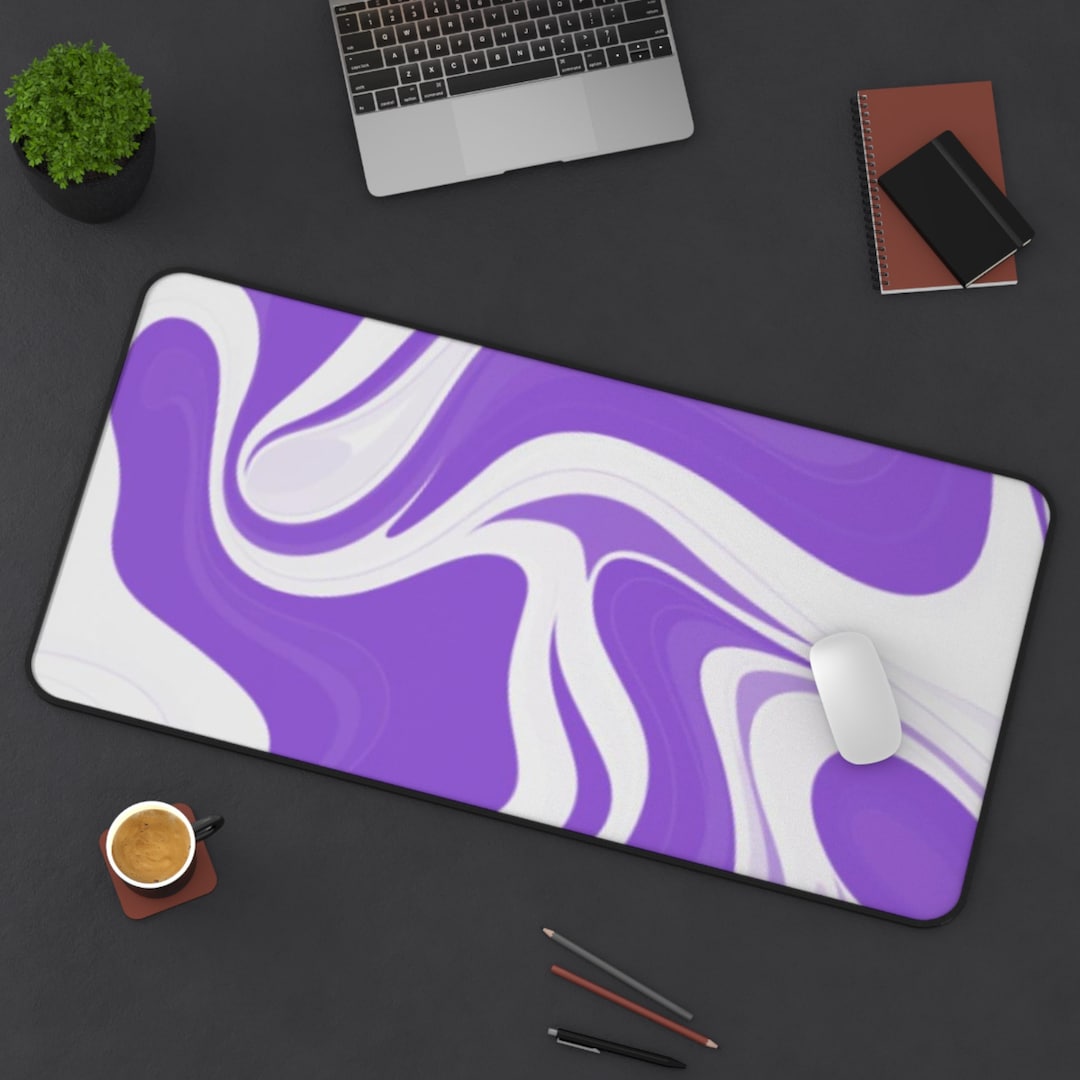 Abstract Purple Swirl Mousepad, Abstract Minimalist Mousepad, Gaming ...