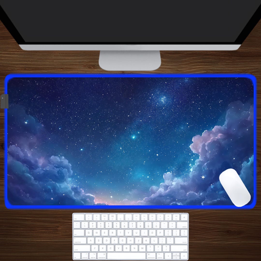 Starry Sky Mousepad, RGB Night Sky Desk Mat, Galaxy Stars Mouse Pad ...