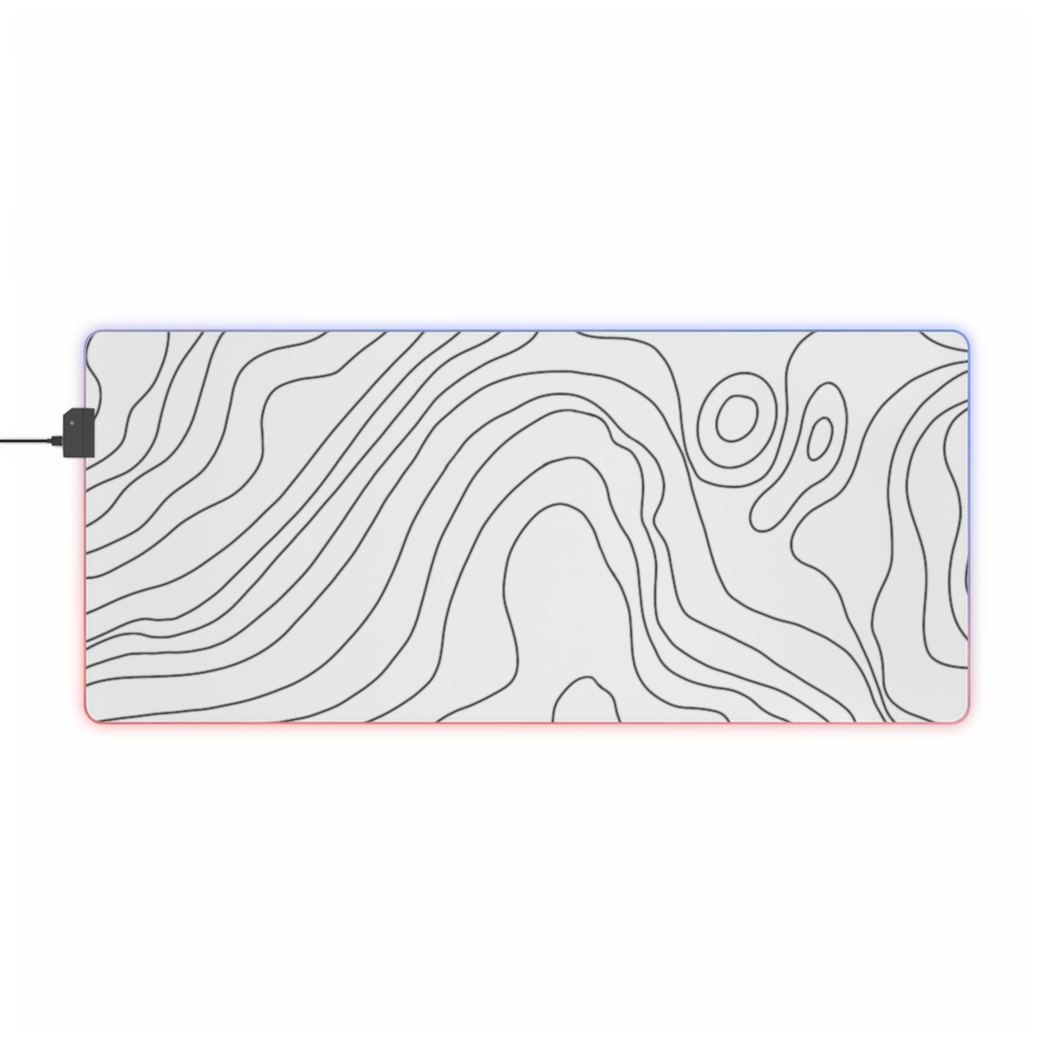 White Topographic Gaming Mousepad for Gaming XXL Mousepad Gaming ...