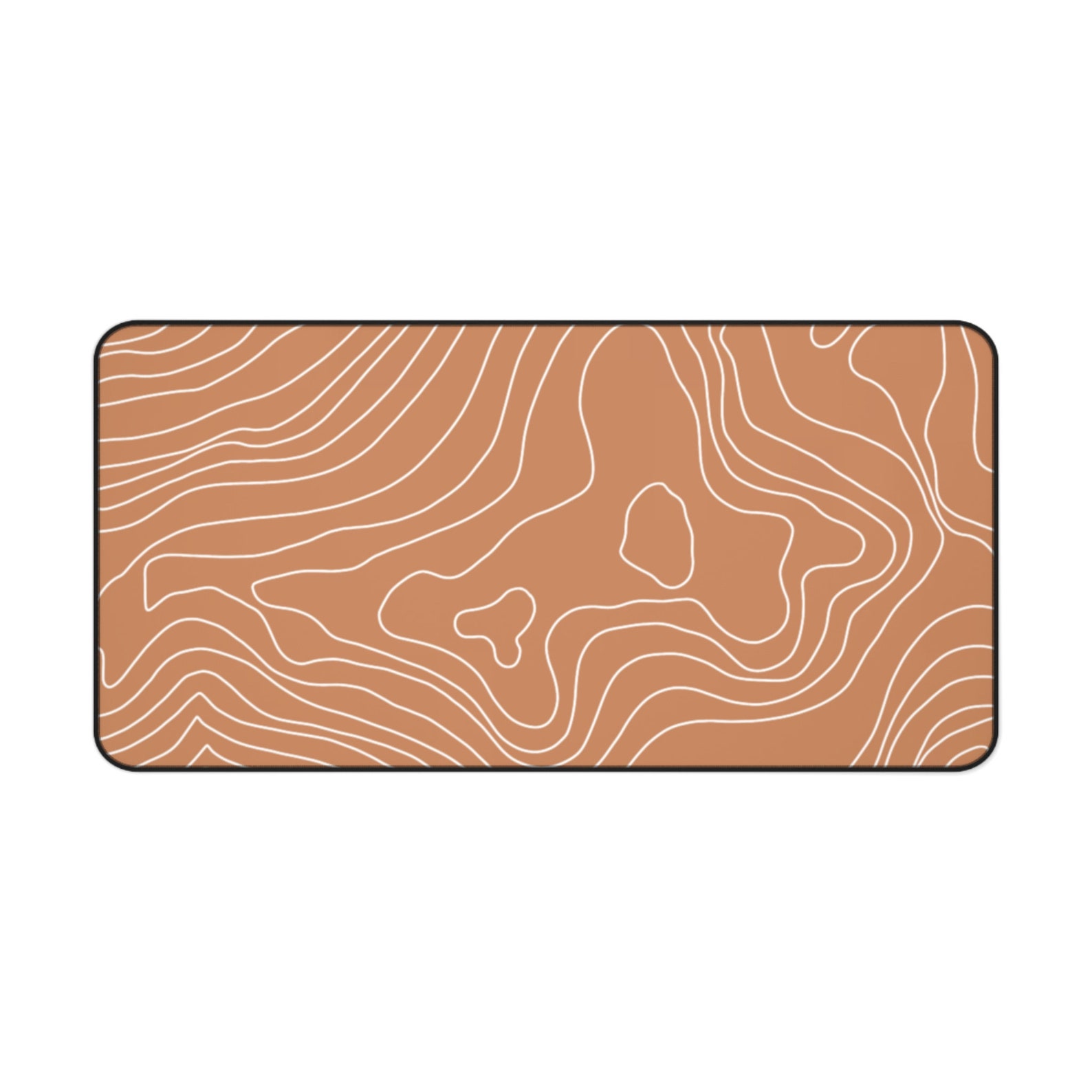 Orange Topographic Line Mousepad, Map Design Desk Mat, Geometric ...