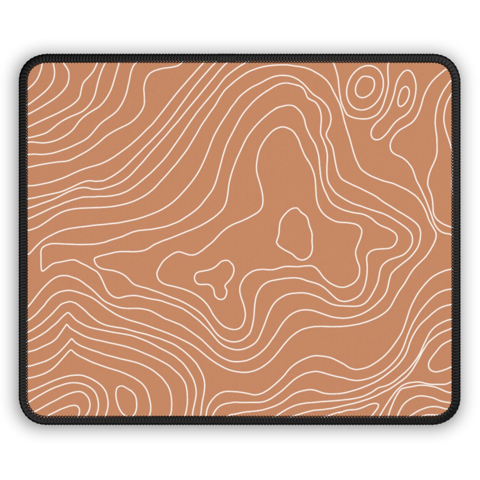 Orange Topographic Line Mousepad, Map Design Desk Mat, Geometric ...