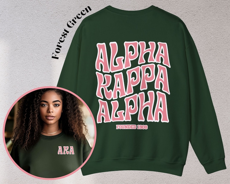 Alpha Kappa Alpha Sweatshirt, Retro AKA Hoodie, Pink and Green AKA T ...