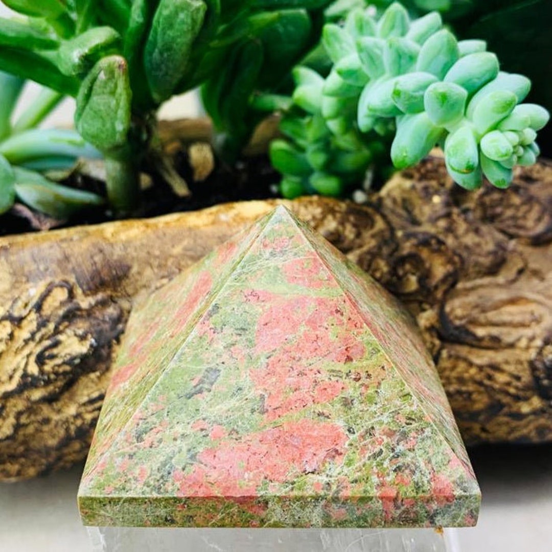Unakite Pyramid - Medium Size 2 Inch - stone of Nurture, Grounding ...