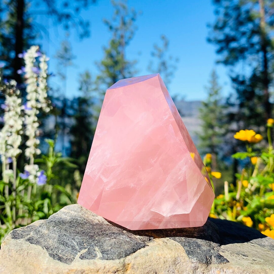 Rose Quartz Crystal Chunk - Unique Cuts Will Vary Slightly From ...