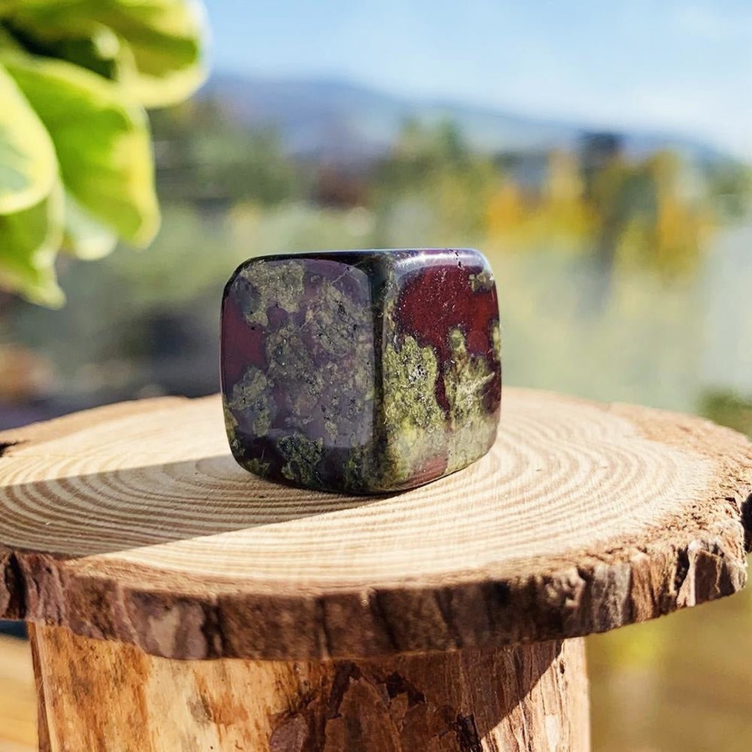 Dragon's Blood Jasper Tumbled Cube - Etsy