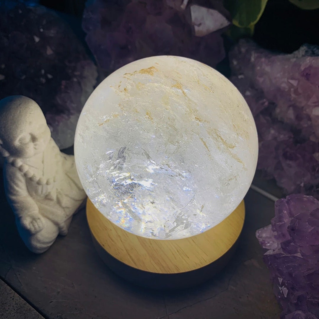 Crystal Mood Light+quartz Large Scrying Orb-includes 4inch Quartz ...